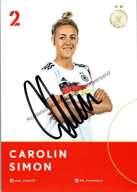 ORIGINAL AUTOGRAMM CAROLIN Simon DFB Frauenteam /// Autograph signiert ...