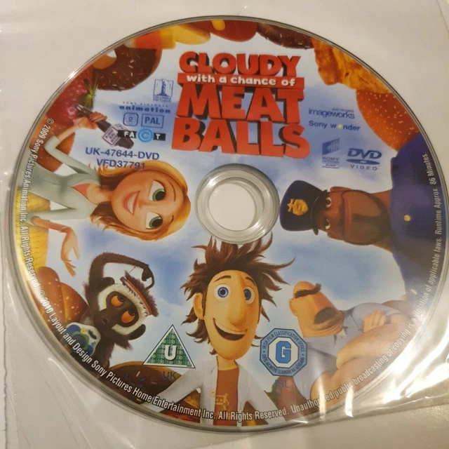 CLOUDY WITH A Chance of Meatballs (2009) Bill Hader Anna Faris DVD CD ...