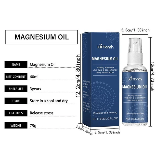 MAGNESIUM SPRAY FOR Legs, Muscles, Sleep | 60ml | Magnesium Chloride Hot~ £4.84 - PicClick UK