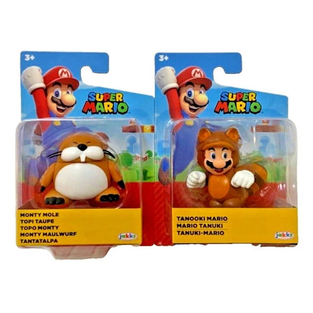 MONTY MOLE & TANOOKI MARIO Super Mario Jakks Pacific 2.5" Figures $57. ...