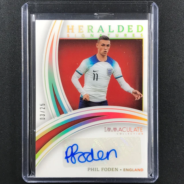 2022-23 IMMACULATE PHIL FODEN Heralded Signatures Acetate Auto Holo ...