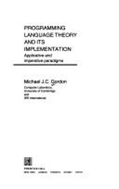 PROGRAMMING LANGUAGE THEORY and Its Implementation : Applicative $44.19 ...