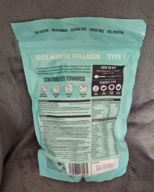 HUNTER & GATHER Marine Collagen Powder Unflavoured - 300g - BBE 05/2027 ...