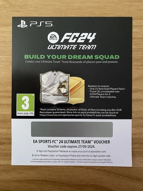 EA SPORTS FC24 PS5 Ultimate Team Code FIFA PlayStation 5 £20.00 ...