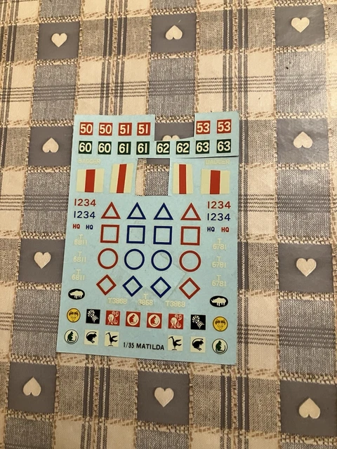 TAMIYA 1/35 WW2 British Matilda Tank Decal Set. EUR 5,68 - PicClick DE