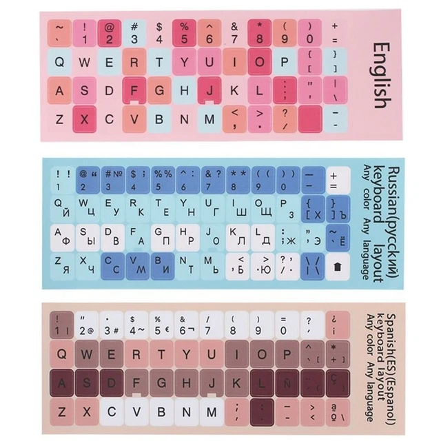 ENGLISH KEYBOARD LABEL Russian Letter Alphabet Layout Computer EUR 3,67 ...