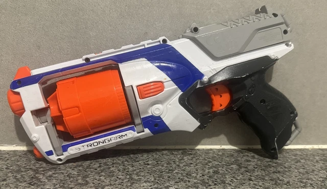 NERF N-STRIKE STRONG Arm Revolver Blue Spring Pistol £19.99 - PicClick UK