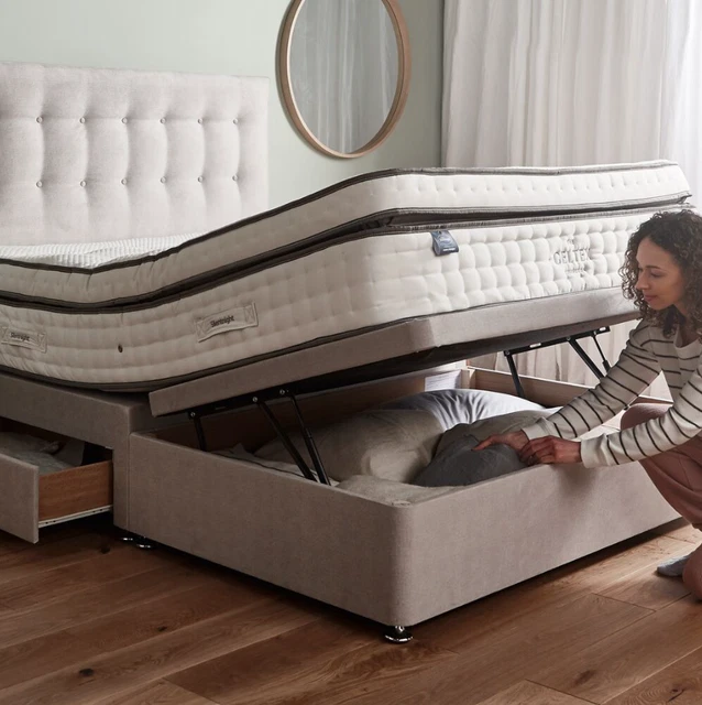 SILENTNIGHT END DIVAN Half Ottoman Storage Bed Super King Slate Grey ...