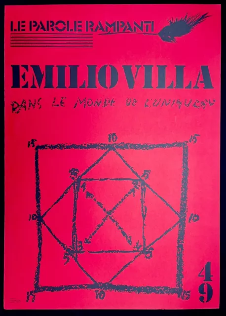 EMILIO VILLA, RIVISTA "Le parole rampanti" con serigrafia firmata, 1990 ...
