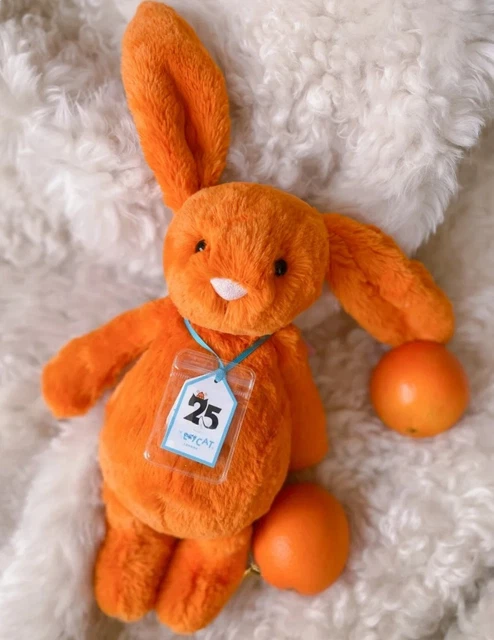 RADIANT JELLYCAT 25TH Anniversary Orange Bunny Plush - with Tags Dust ...
