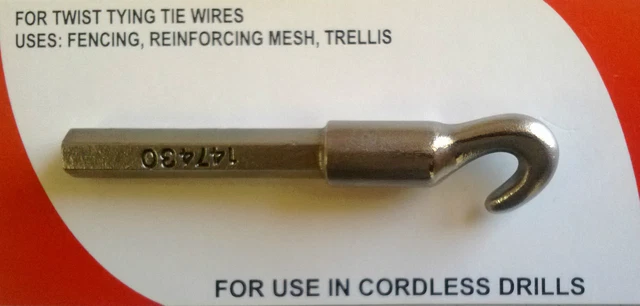 3 X WIRE tying bit for cordless drill bag ties rebar rod & loop ...