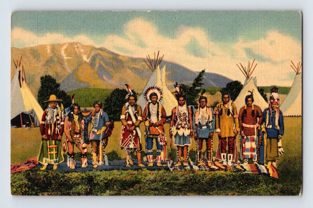 POSTCARD APACHE NATIVE American Indian Camp 1940s Unposted Linen £5.78 ...