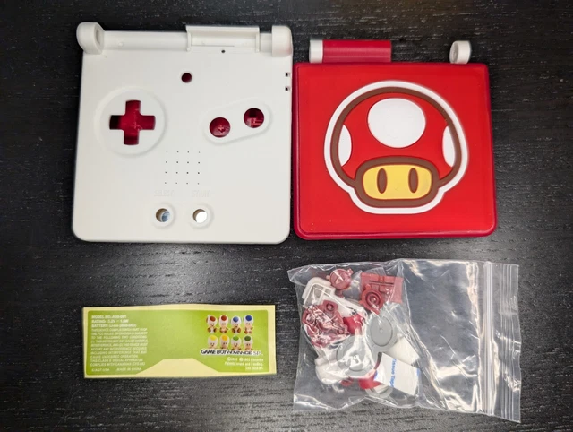NINTENDO MARIO MUSHROOM Shell Game Boy Advance SP Replacement Housing ...