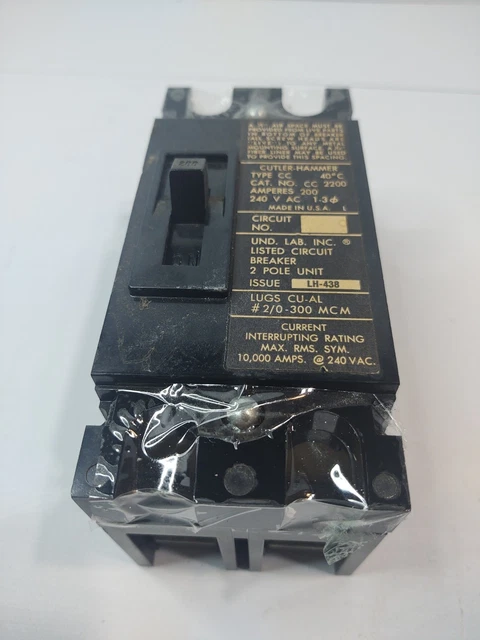 CUTLER HAMMER CC2200 200a 120/240v 2p Main Breaker $91.76 - PicClick CA