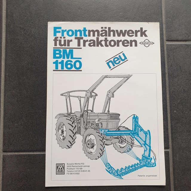 BUSATIS WERKE FRONTMÄHWERK BML 1160 Schlepper Traktor Prospekt EUR 1,99 ...