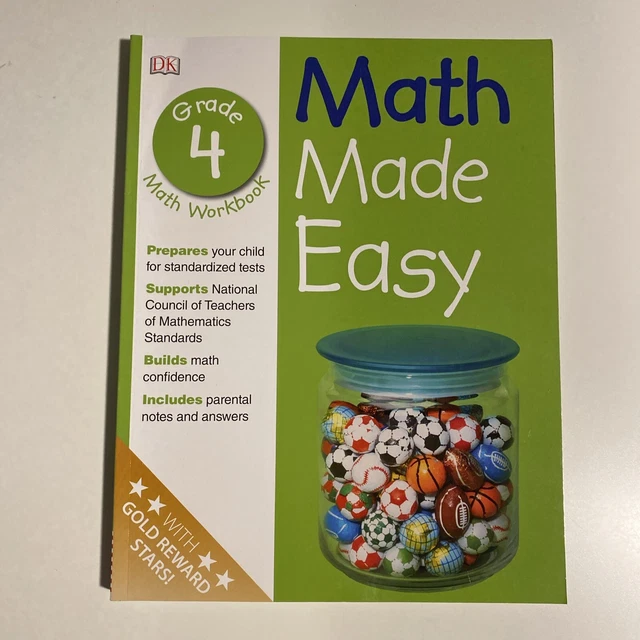 MATH MADE EASY: Fourth Grade Workbook - Paperback By DK - Clean Pages ...