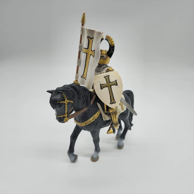 SCHLEICH - RITTER Kreuzritter mit Pferd Fahne und Schild 70035 EUR 19 ...