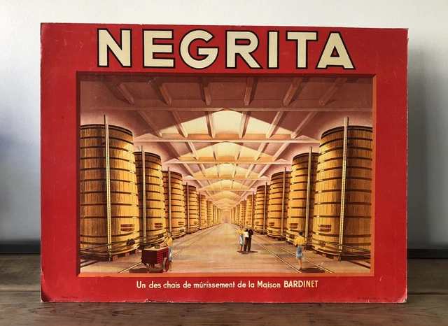 RARE CARTON PUBLICITAIRE présentoir PLV Rhum NEGRITA vintage art ...