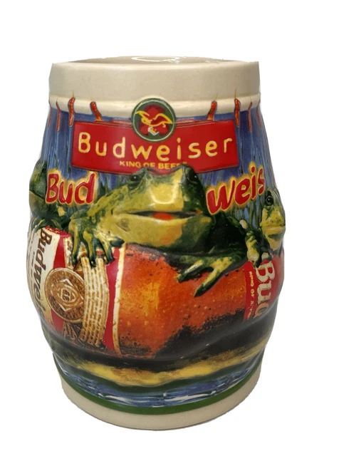 BUDWEISER BEER FROG Stein BUD-WEIS-ER 1996 Hand Crafted Anheuser Busch ...