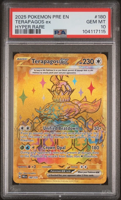 2025 POKEMON PRE En-Prismatic Evolutions Hyper Rare #180 Terapagos Ex ...