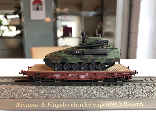 ROCO MINITANKS 883 Schwerlastwagen Roland Flugabwehrpanzer Bundeswehr H0 NEU OVP EUR 35,61 ...