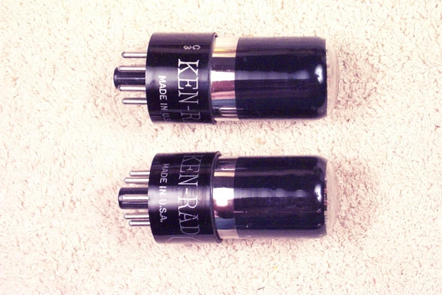 2, KEN-RAD VT-231, JAN CKR 6SN7GT, wartime, black plate, copper, match date pair £235.08 ...