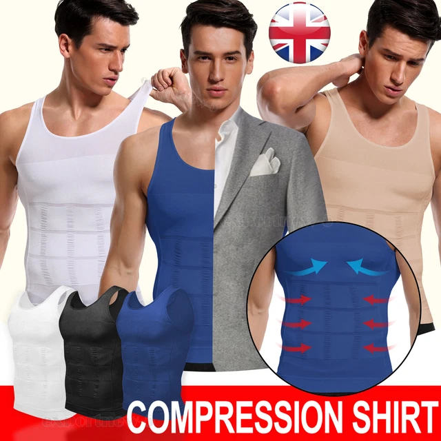 MEN SLIMMING BODY Shaper Belly Tummy Control Compressed Vest Underwear ...