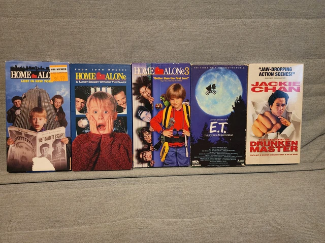 LOT OF 5 1980s - 1990s VHS Tapes. Home Alone 1-3, E.T., & Drunken ...