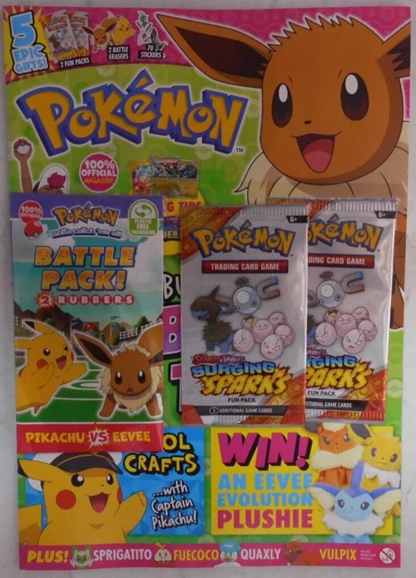 POKEMON MAGAZINE #101 2025 +Surging sparks cards &Pikachu v Eevee ...