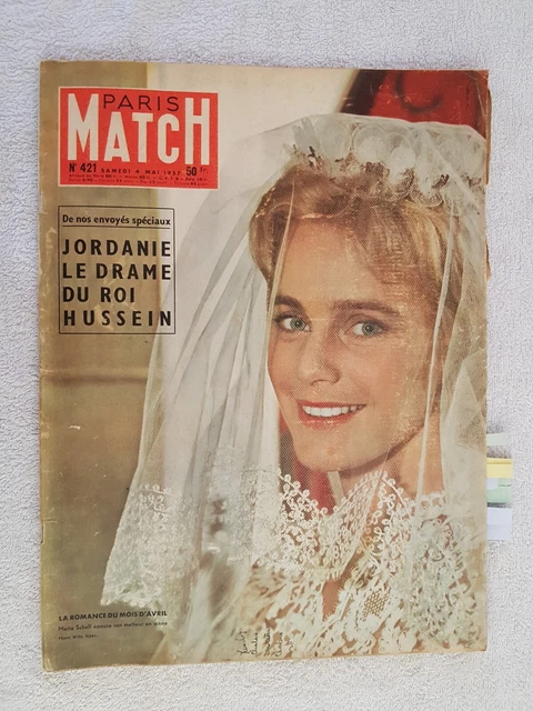 PARIS MATCH N°421 4/5/1957 Maria Schell Marilyn Monroe Hussein Liz ...