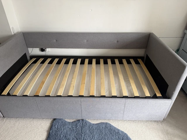 ARGOS HOME TAMARA Day Bed with Retractable Mattress Grey Fabric Metal ...