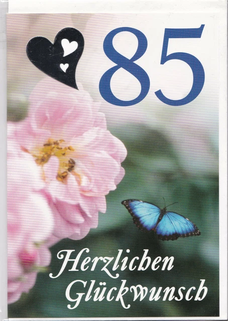 1 GLÜCKWUNSCHKARTE ZUM 85. Geburtstag Zahlenkarte Karte Grusskarten ...