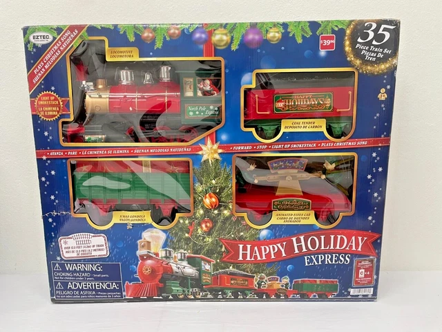 NEW HAPPY HOLIDAY Express Musical Christmas 35 Piece Train Set W ...