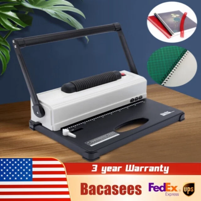 SPIRAL COIL BINDING Machine-Hole Punch 46 Holes Binder, w/Electric Coil ...