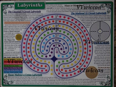LABYRINTHS CHART 2-SIDED Laminated Wiccan Pagan Metaphysical Reference ...