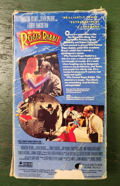 WHO FRAMED ROGER RABBIT VHS Bob Haskins 1988 Touchstone Pictures £5.62 ...