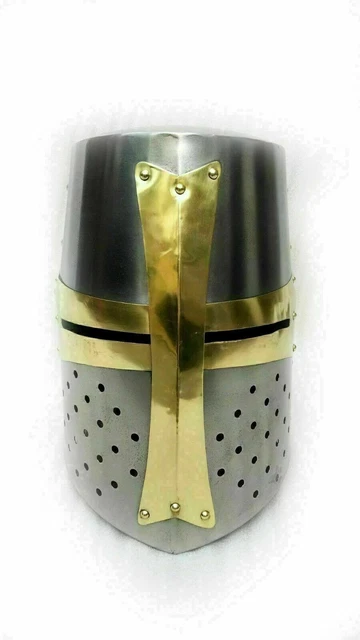 MEDIEVAL KNIGHT ARMOR Crusader new Templar Helmet Helm w/ Mason's Brass ... MEDIEVAL KNIGHT ARMOR Crusader new Templar Helmet Helm w/ Mason's Brass ...