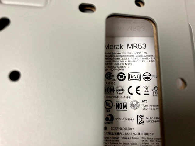 POINT D'ACCÈS SANS fil boîte ouverte Cisco Meraki MR53 MR53-HW non réclamé EUR 33,54 - PicClick FR