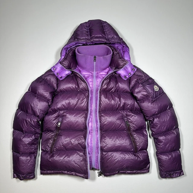 MONCLER ZIN JACKET Genuine Mens Puffer Coat Size 4 L Large Purple Rare ...
