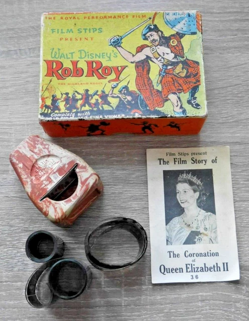 VINTAGE ROB ROY QUEEN CORONATION FILM STIPS CINE VIEWER 1950's RARE ...