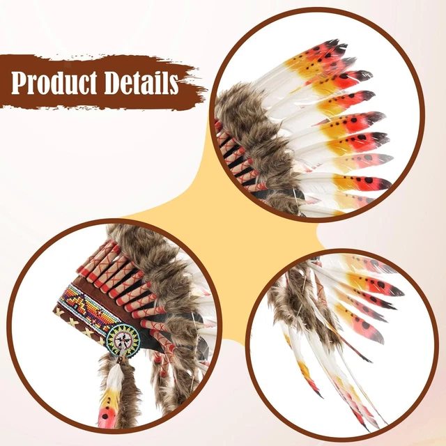 INDIAN HEADDRESS PHOTO Props Hair Band Native American Headpiece for ...