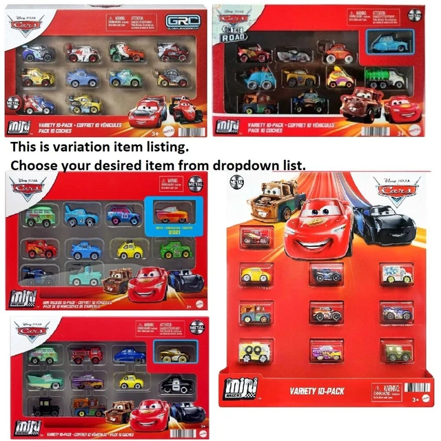 DISNEY PIXAR CARS Die Cast Mini Racers 10 Pack Lightning Mcqueen Tow ...
