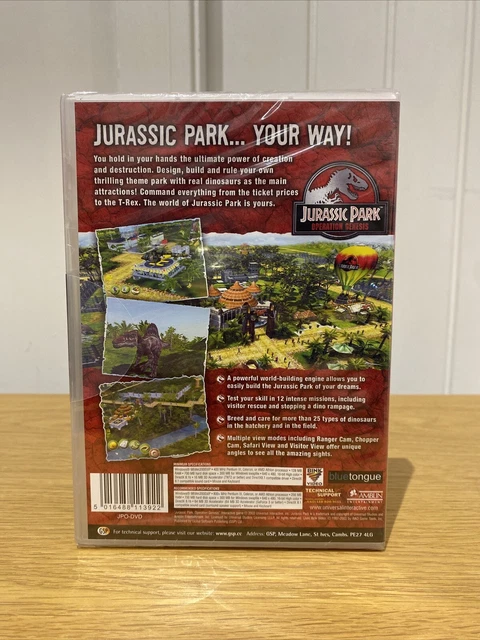 JURASSIC PARK: OPERATION Genesis PC CD-ROM, Brand New & Sealed, Free P ...