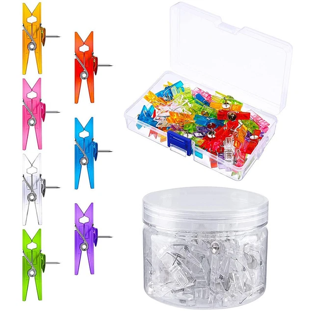 2 BOXES PUSHPIN Holder Clip Office Binding Mini Clips for Photos $30.67 ...