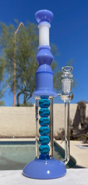 BLUE 15& PHOENIX Star Glass Percolator Freezable balls Bong Hookah ...