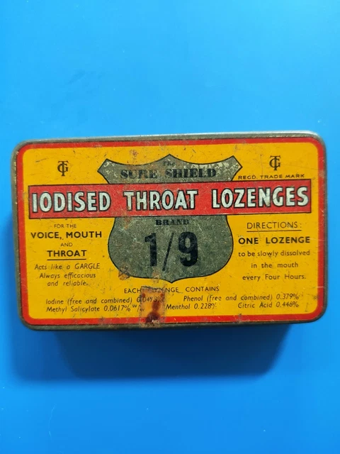 VINTAGE IODISED THROAT Lozenges Tin Thomas Guest And Co £3.99 - PicClick UK