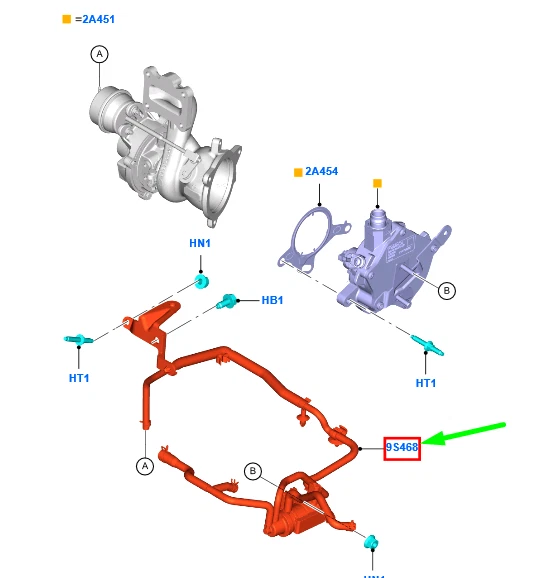 FORD FOCUS MK3 C346 Vacuum Pump Hose And Bracket Assy 1875539 NEW ...