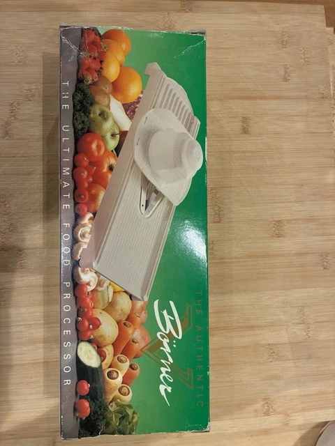 BORNER V FOOD slicer, attachments and grater, 7 pc set in box, used ...