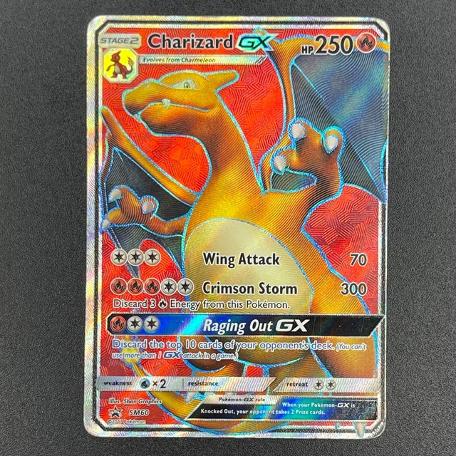 CHARIZARD GX SM60 Full Art Etched Holo Card Pokémon Black Star Promo ...