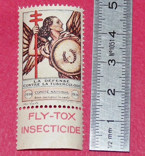 RARE TIMBRE FLY-TOX Insecticide 1936 Defense Contre La Tuberculose EUR ...